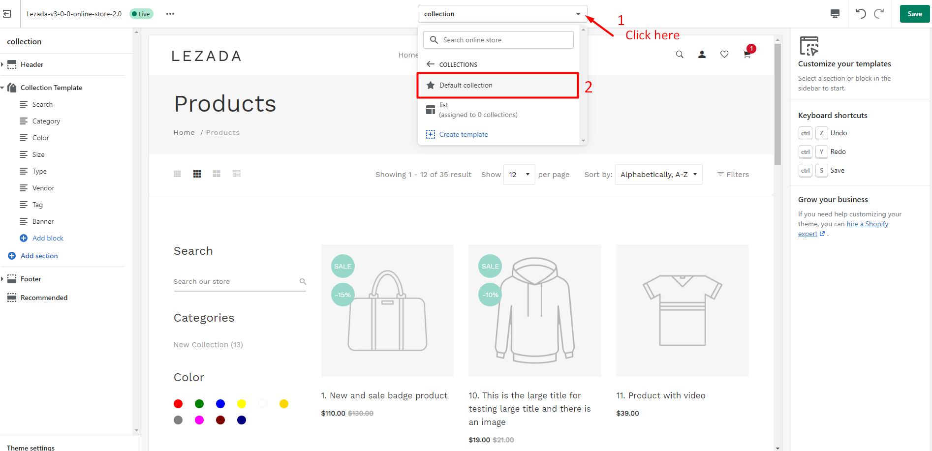 Collection page – Lezada Shopify Theme