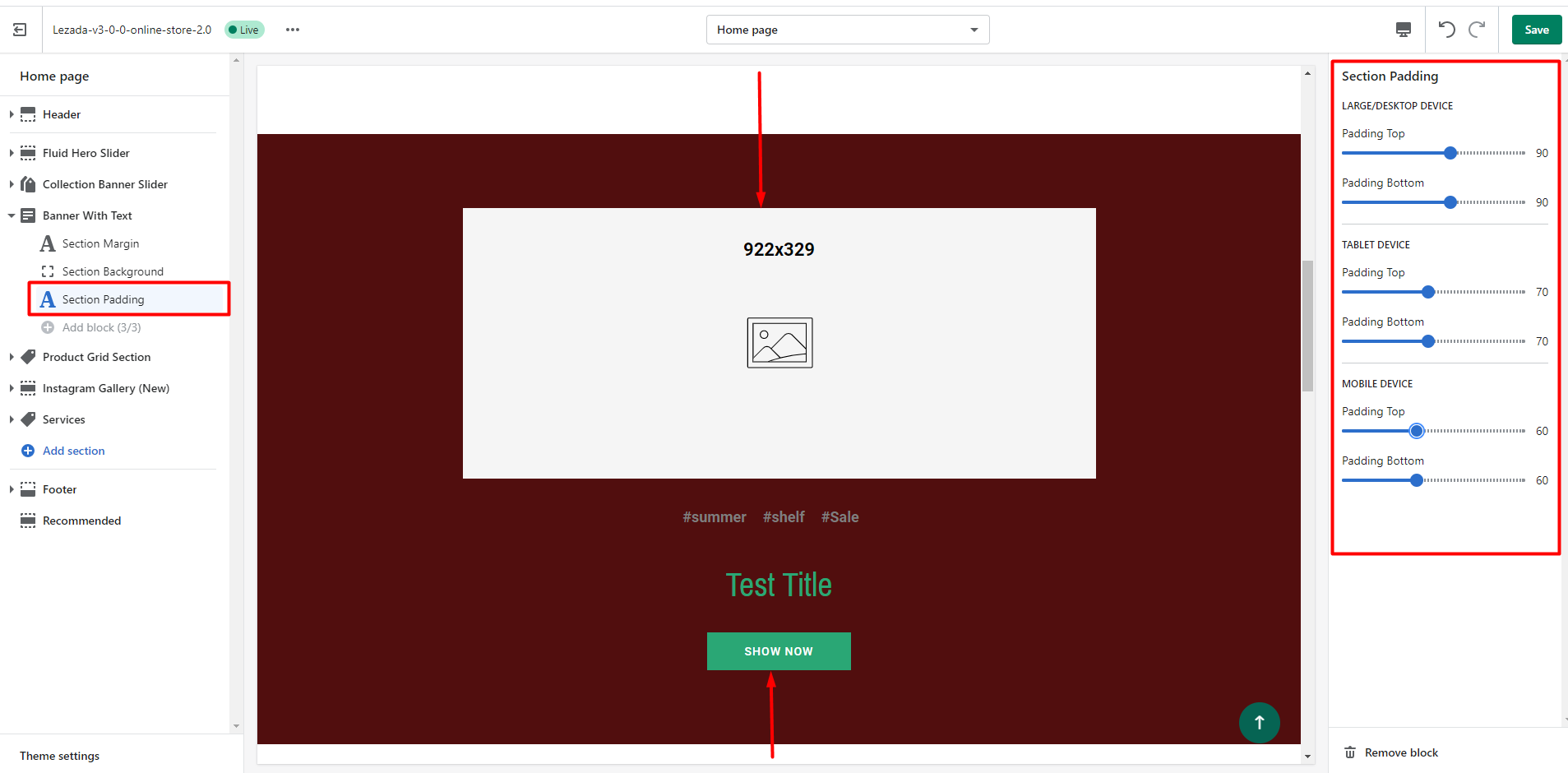 Add Section Background – Lezada Shopify Theme