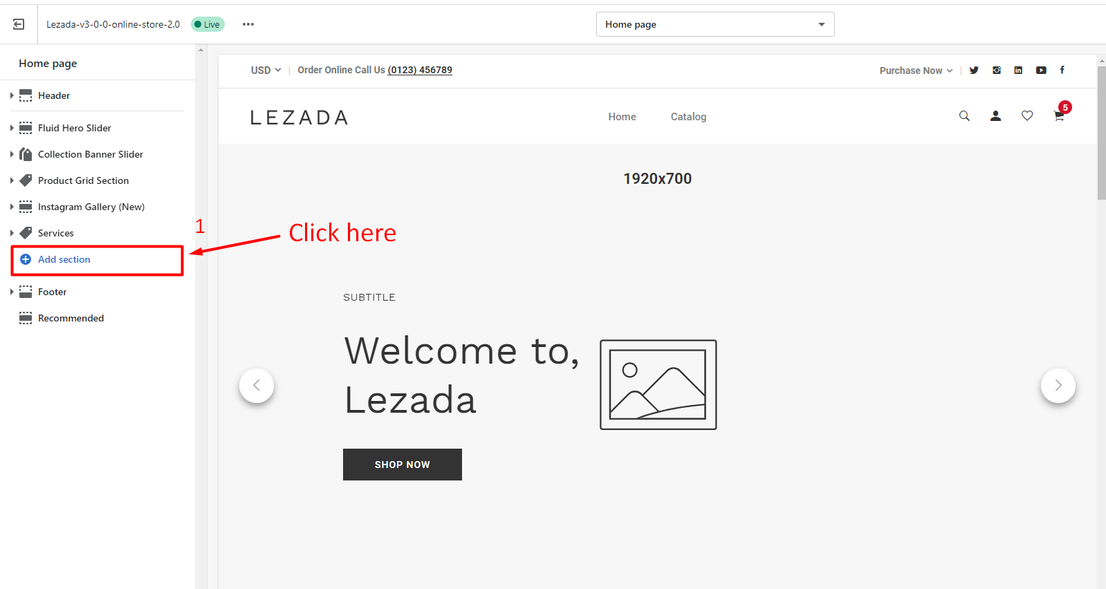 How to add a section? – Lezada Shopify Theme