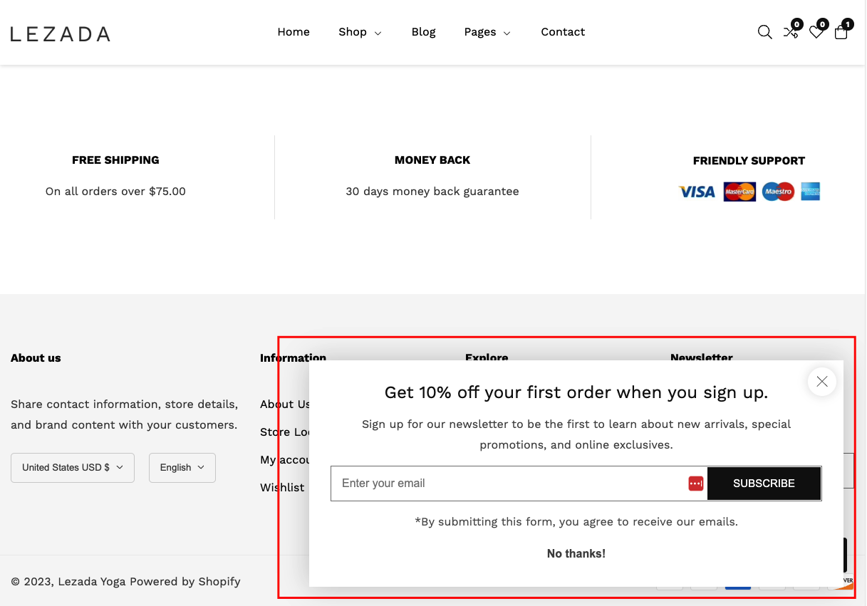 Popup – Lezada Shopify Theme