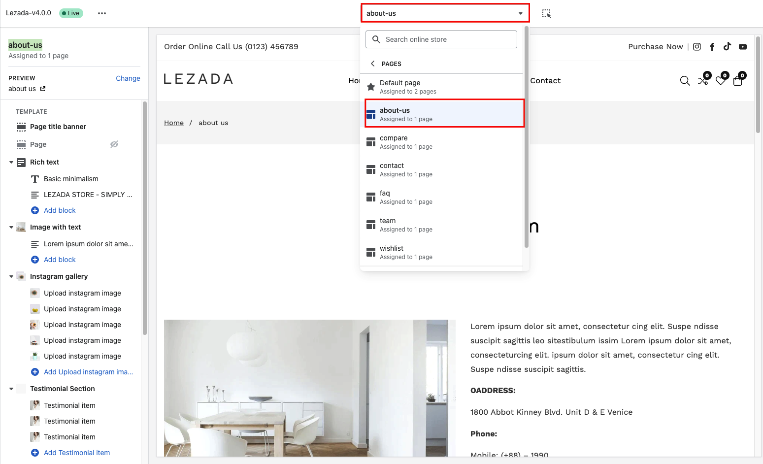 about us page – Lezada Shopify Theme
