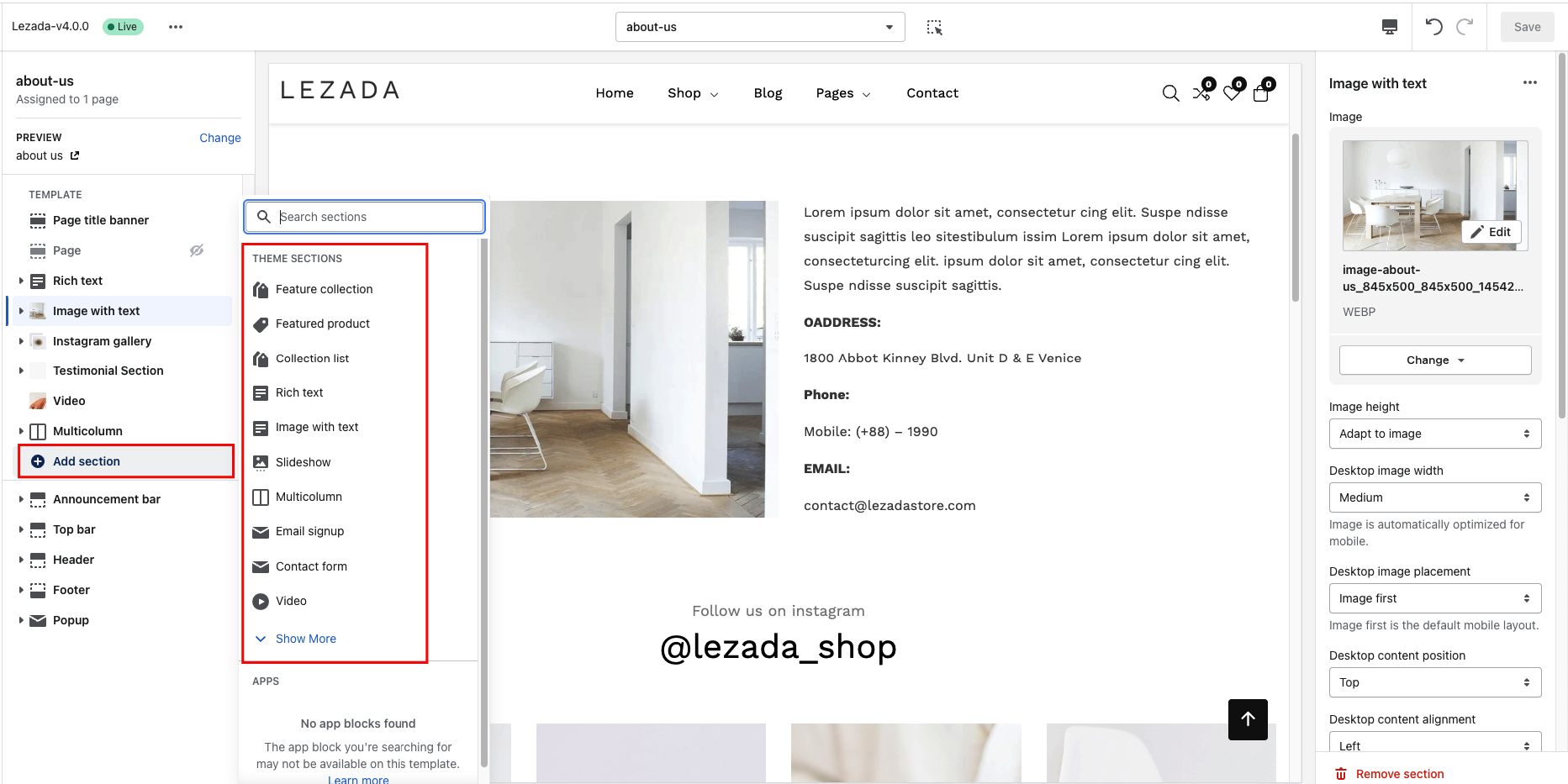 about us page – Lezada Shopify Theme