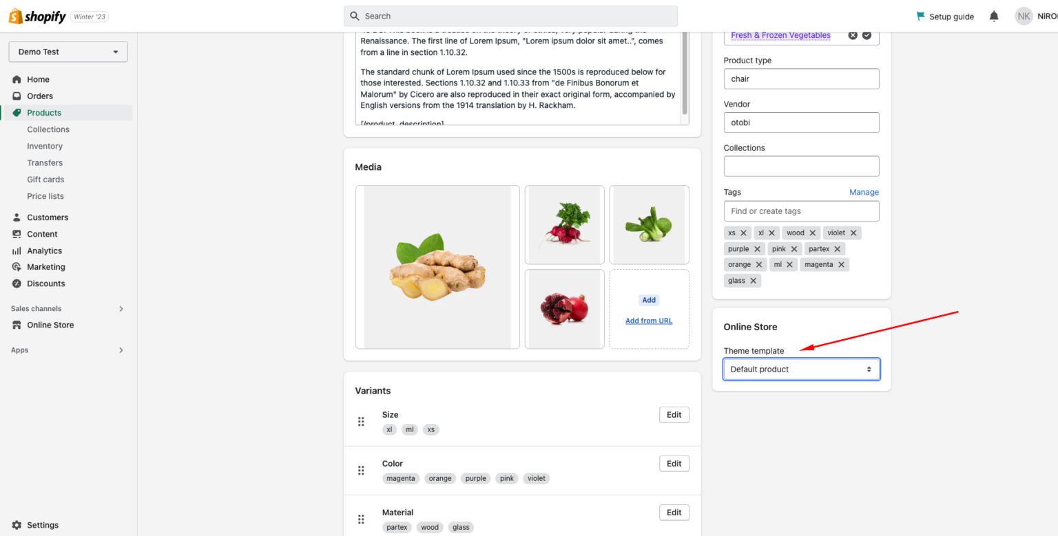 Create a new product template – Lezada Shopify Theme